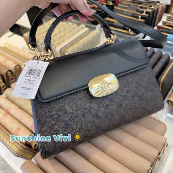 Coach | Bags | Nwt Coach Eliza Top Handle Bag Cw2 Goldwalnutblack ...